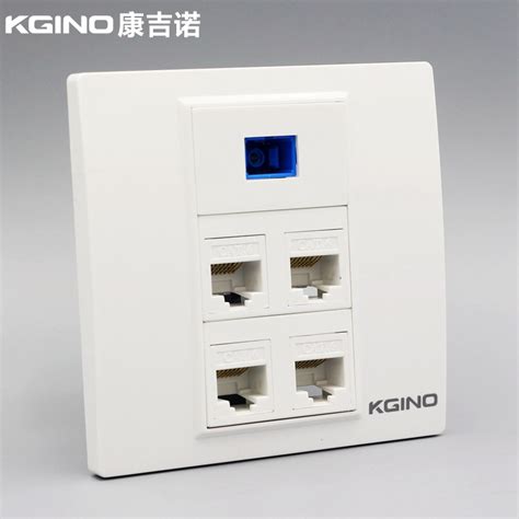 86型三位电脑光纤面板四口六类免打RJ45网口带SC光钎对接墙壁插座 阿里巴巴