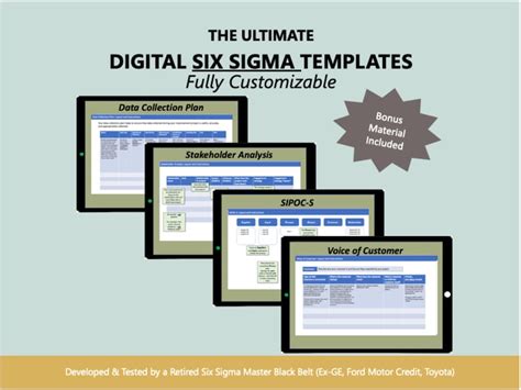 Six Sigma Templates Data Collection SIPOC Stakeholder Analysis VOC