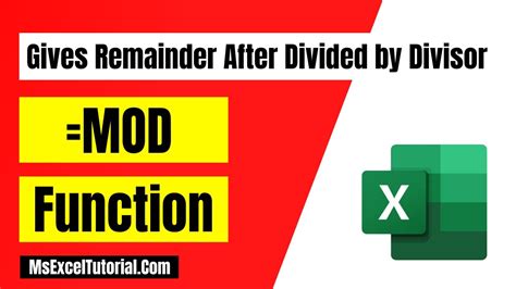 How To Use Mod Function In Excel YouTube