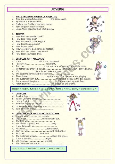 ADVERBS TWO PAGES ESL Worksheet By Antoarg