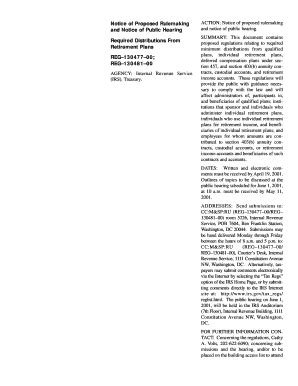 Fillable Online Regulation 130481 00 Required Distributions From