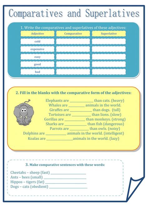 Comparative And Superlative Esl Worksheet