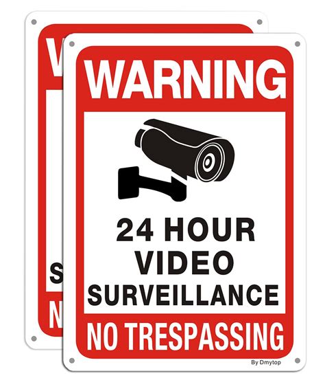 Buy 24 Hours CCTV Video Surveillance No Trespassing Warning Sign 2