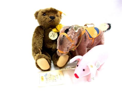 やや傷や汚れあり1000円スタート ぬいぐるみ 3点 steiff シュタイフ 0003067 01374 000423 テディベア 馬