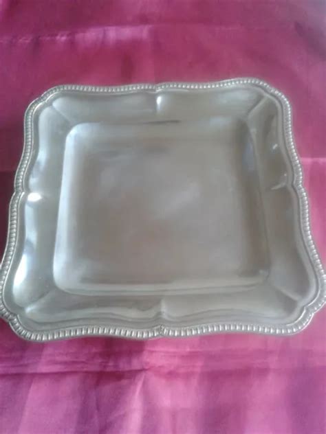 ANCIEN PLAT PRESENTATION SERVICE Sur pied Métal Argenté Chantourné
