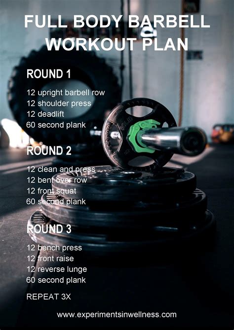Full Body Barbell Workout Plan Experiments In Wellness