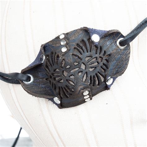 Blue Eye Patch Leather Eye Patch Eyepatch Filigree Etsy