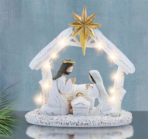 Buy BUTITNOW Nativity Scene With LED String Lights Sculpted Hand