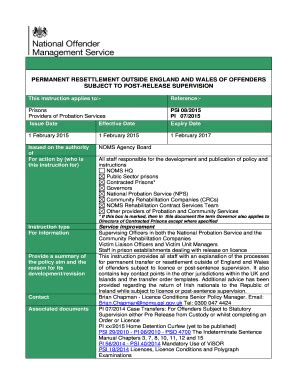 Fillable Online SUBJECT TO POST RELEASE SUPERVISION Fax Email Print