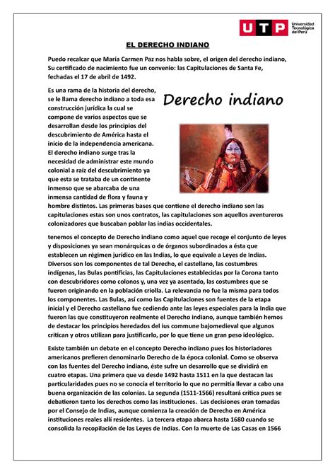 S 12 EL Derecho Indiano EL DERECHO INDIANO Puedo recalcar que María