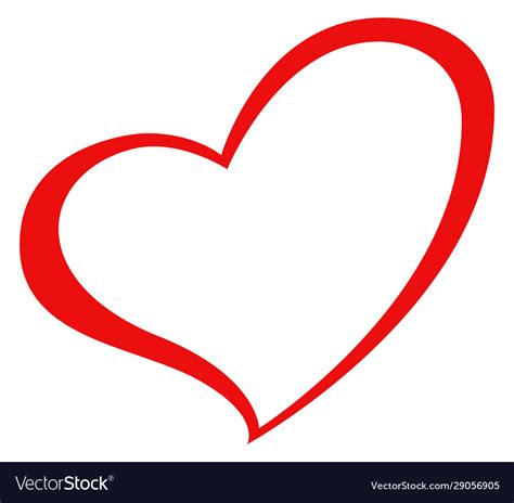 Silhouette Red Heart Shape Symbol Love Royalty Free Vector