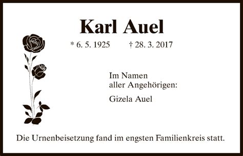 Traueranzeigen Von Karl Auel Trauer HNA De