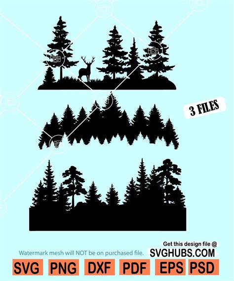 Forest Scene Svg Bundle Forest Svg Pine Trees Svg Forest Trees Svg