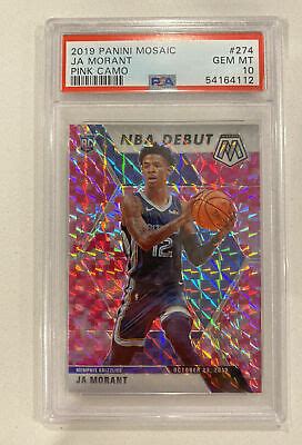 Mosaic Ja Morant Pink Camo Prizm Debut Rc Rookie Psa