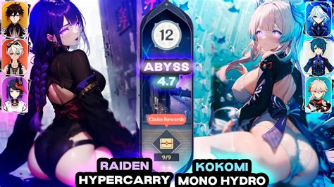 Raiden Shogun Hypercarry Kokomi Mono Hydro Spiral Abyss 4 7 Floor 12