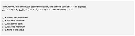 solved the function f has continuous second derivatives and