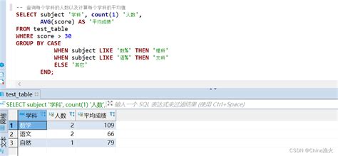 mysql使用case when统计sql语句代替子查询sql统计，case when常用写法，根据不同的条件对数据进行分类、分组和聚合 mysql case when 统计 csdn博客