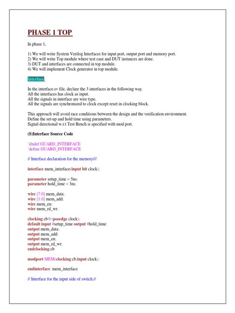 implementation of systemverilog interfaces top module configuration class and basic