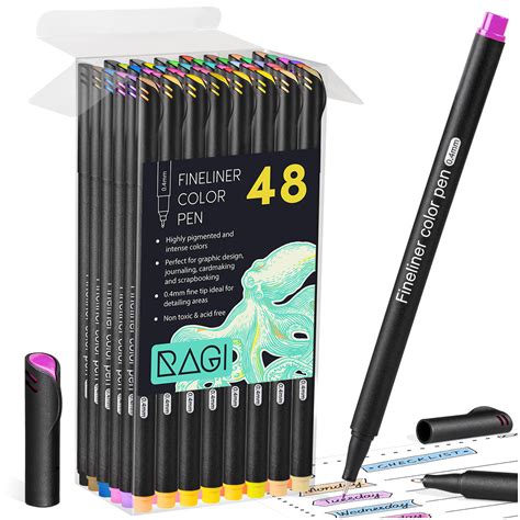 Fineliner Kreślarski Cienkopisy Zestaw 48 Kolorów Pisaki Do Rysowania 0