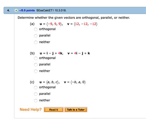 solved determine whether the given vectors are orthogonal