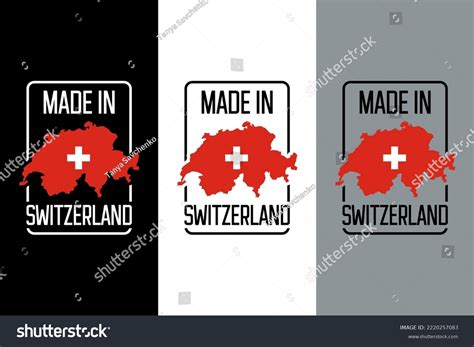 Icon Made Switzerland Icon Switzerland Flag Stock Vector Royalty Free