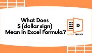 What Does Dollar Sign Mean In Excel Formula