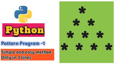 python pyramid pattern programs star pattern youtube