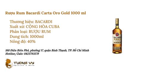 Rượu Rum Bacardi Carta Oro Gold 1000 ml