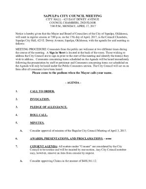 Fillable Online Notice Is Hereby Given That The Mayor And Board Of