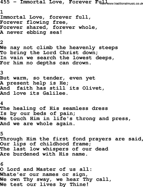 Adventist Hymnal Song 455 Immortal Love Forever Full With Lyrics
