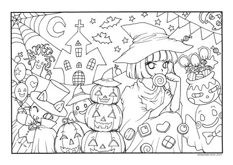 Halloweenハロウィンぬりえ10月イベント夜かぼちゃお菓子仮装する子ども魔女トリックオアトリート作業療法介護塗り絵