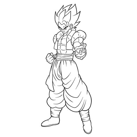How To Draw Gogeta In Base Sketch The Fusion Of Goku And Vegeta