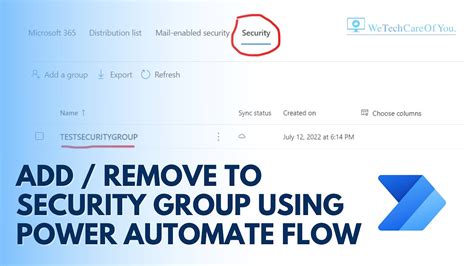Add Or Remove Users To M Security Groups Using Power Automate Flow
