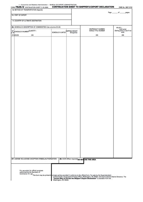 Shipper S Export Declaration Fillable Form Printable Forms Free Online