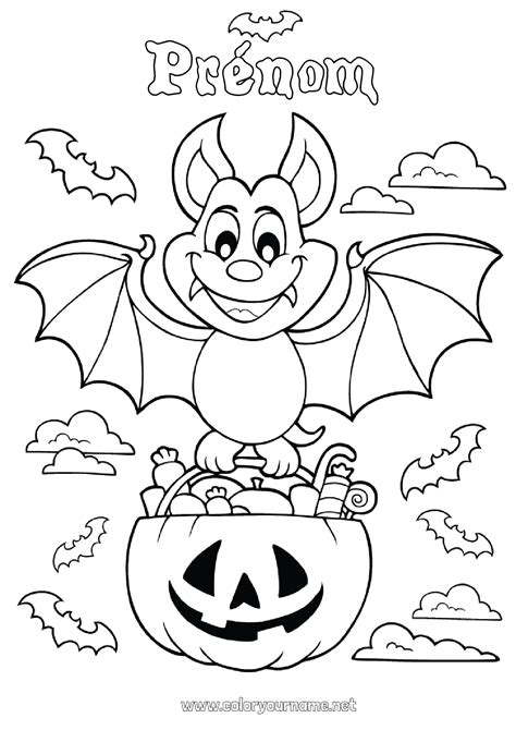Coloriage N62 Chauve Souris Mignon Halloween