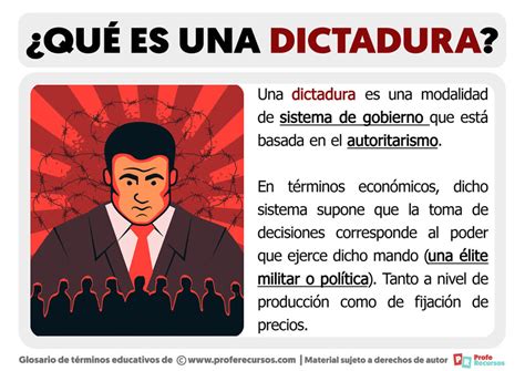 Qu Es Una Dictadura Definici N De Dictadura