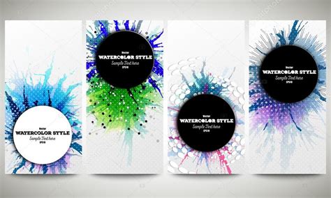 Colección de banners web diseños de volantes abstractos Conjunto de