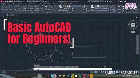 autocad guide for beginners basic autocad commands youtube
