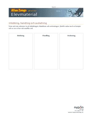 Fillable Online Nyponforlag Elevmaterial Till Allan Zongo P Fyra Ben