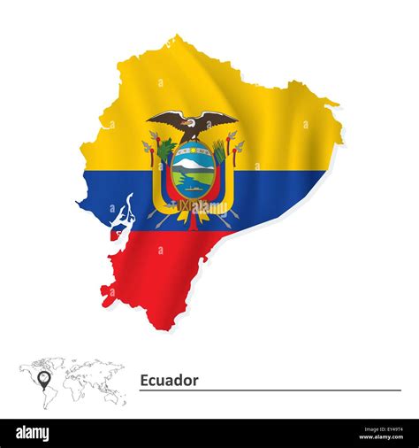 Mapa de Ecuador con la bandera ilustración vectorial Imagen Vector de