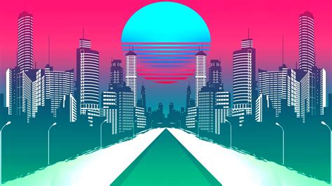 X Resolution City Retrowave Synthwave Art P Resolution