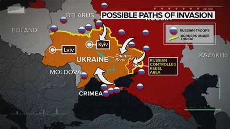Mapping Possible Russian Invasion Paths Into Ukraine Good Morning America