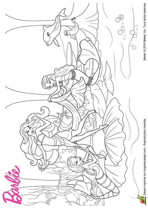 Coloriage Barbie Sirene 06 Sur Hugolescargot