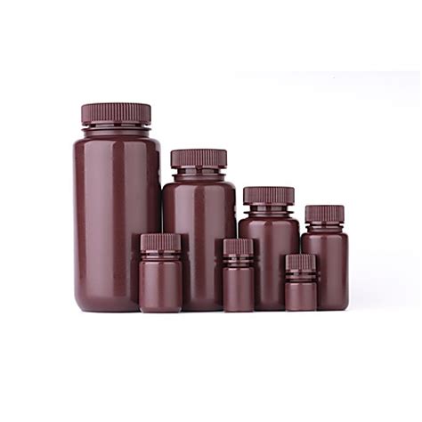LabForce Amber Sterile HDPE Wide Mouth Bottles