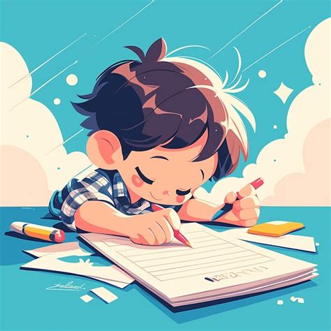 Los niños escriben metas para el año escolar Vector Premium generado