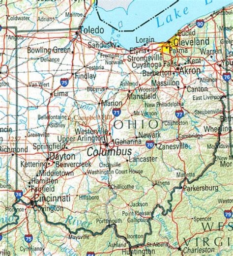 Ohio State Road Map Printable Map Maps Of Ohio