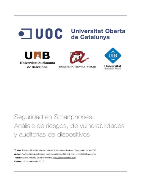 Completable En línea openaccess uoc anlisis de riesgos de