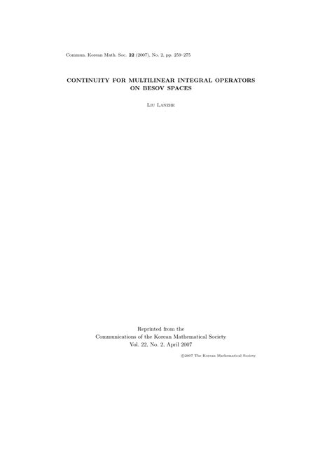 pdf continuity for multilinear integral operators on besov spaces