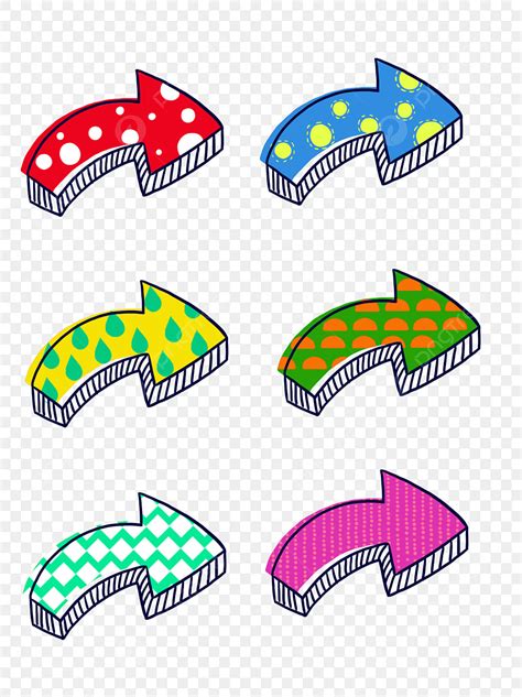 Flechas Dibujadas A Mano De Dibujos Animados Colores Disponibles Para