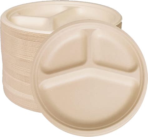 Amazon Emlifepak 150pack 3 Compartment Paper Plates 10inch